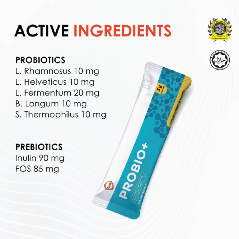 GKB Probio+ (Probiotics & Prebiotics) - 30sachets x 3g powder - MOS ...